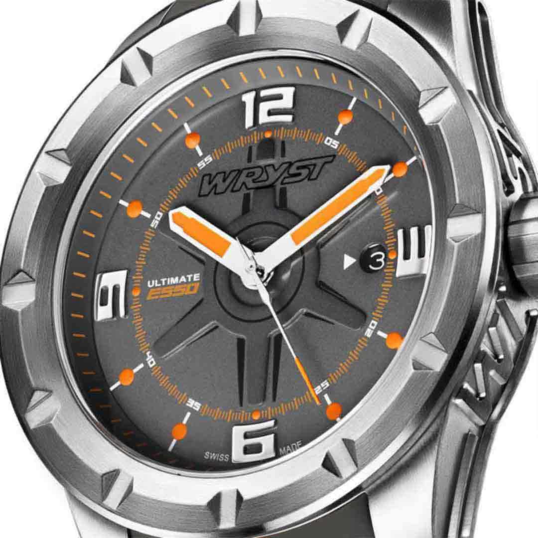 Mens Metal Silver Watches Wryst ES50 Brushed Steel Casing