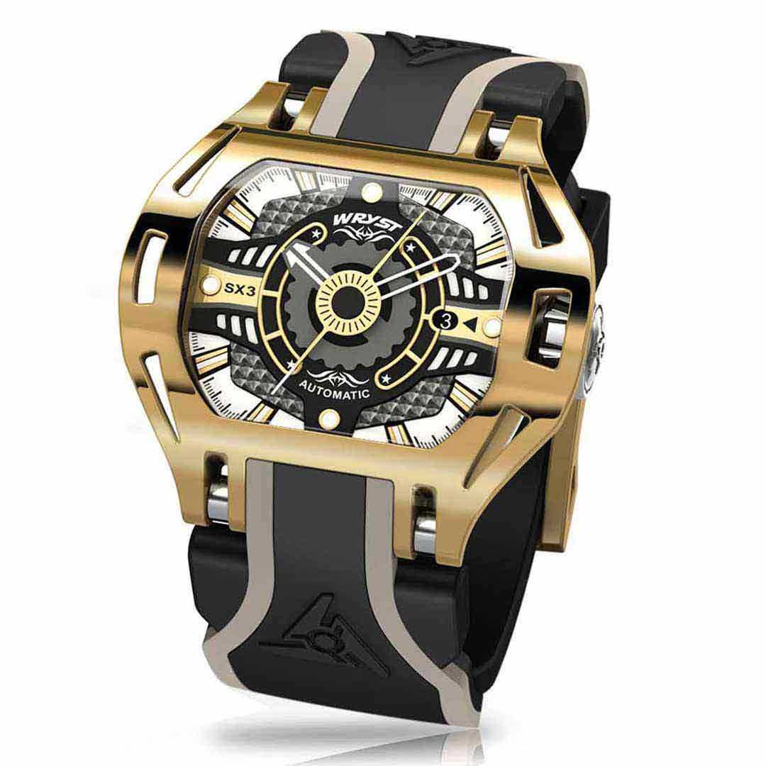 Automatic Gold Watch Wryst Racer SX3 | In Polished Yellow Gold