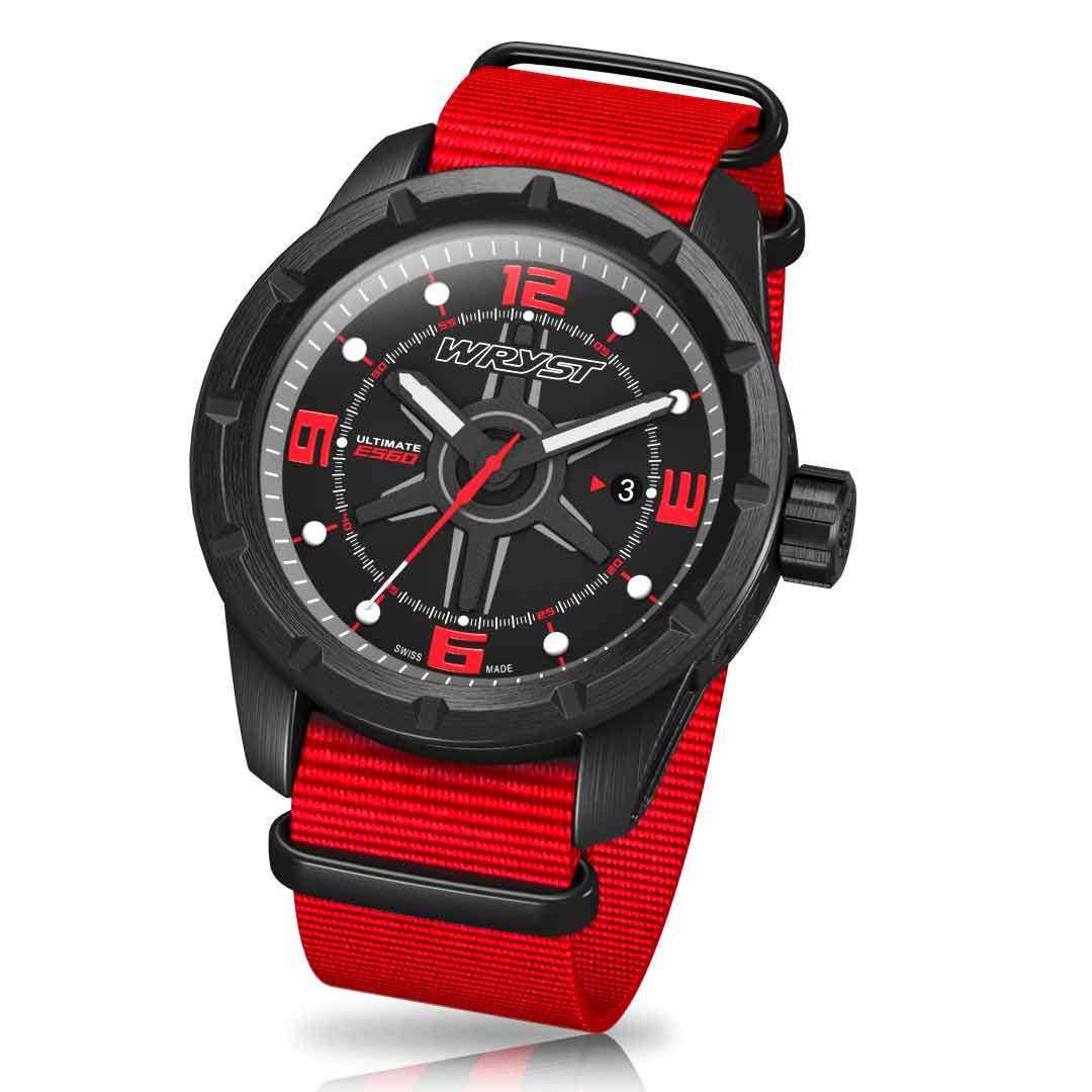 Swiss Nato Red Watch Mens Wryst Ultimate ES60 Black DLC