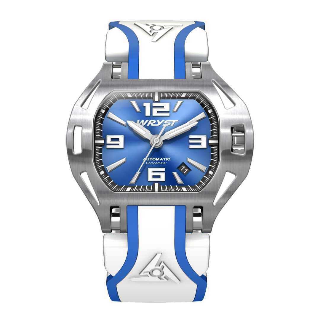 Automatic Mens Blue Watches SX7 White and Blue Bracelet